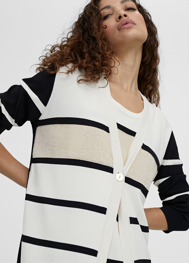 Cardigan punto de rayas