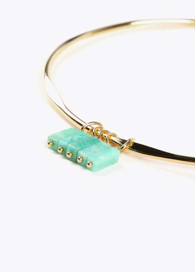 Collier ras-du-cou rigide pierres nature