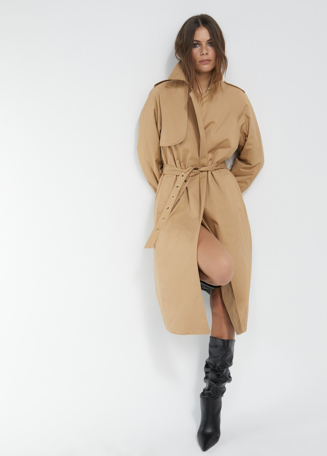 Belted Trench Coat with Logo - Lola Casademunt Belted Trench Coat with Logo - Lola Casademunt