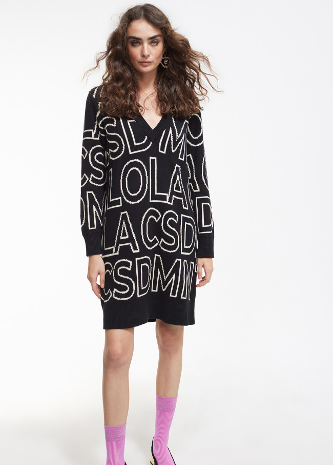 Robe en maille lettres