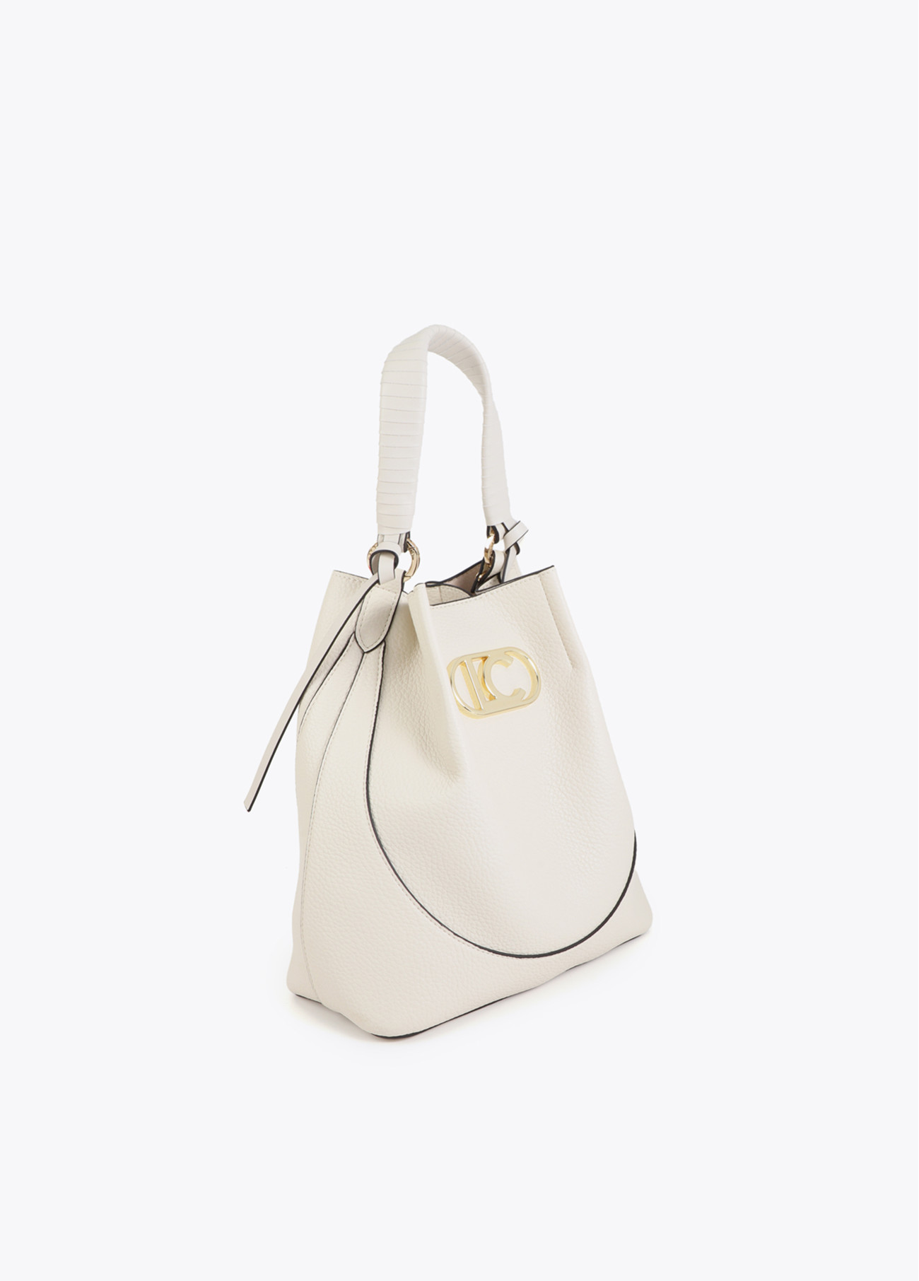 Faux Leather Hobo Bag with Braided Handle - Lola Casademunt
